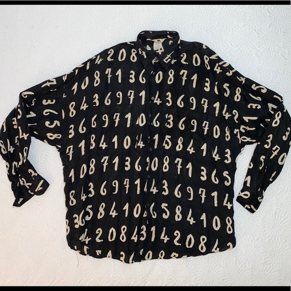 Shirts | Vintage Long Sleeve Numbers Button Up | Poshmark
